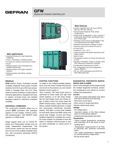 Gefran GFW Power controller DataSheet | Manualzz