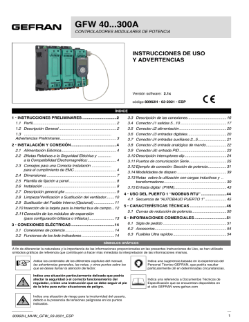 gefran GFW Power controller Instrucciones de operación | Manualzz