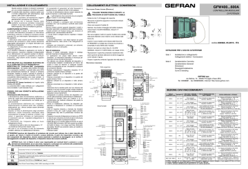 gefran GFW Power controller Guida Rapida | Manualzz