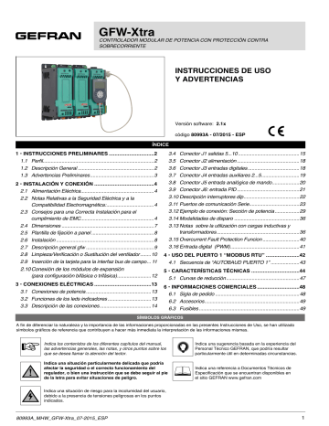 gefran GFW Xtra Power controller Instrucciones de operación | Manualzz