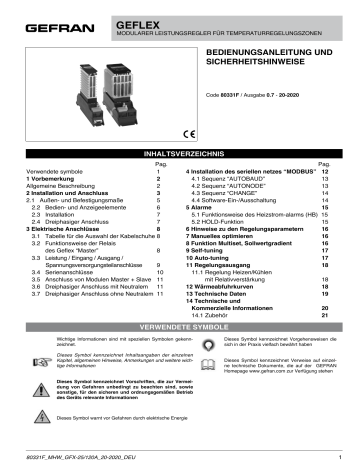 gefran GFX Power controller Bedienungsanleitung | Manualzz