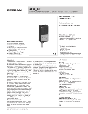 gefran GFX OP Power controller Istruzioni per l'uso | Manualzz