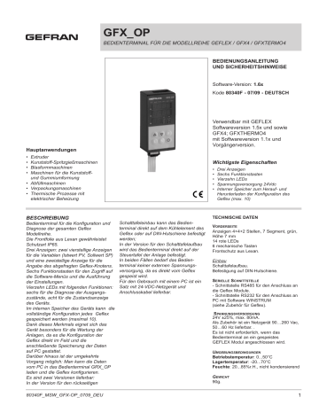gefran GFX OP Power controller Bedienungsanleitung | Manualzz
