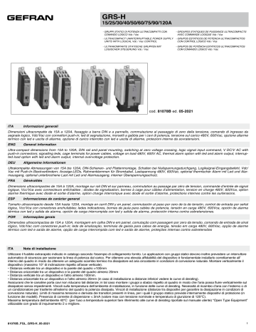 Gefran GRS-H Solid state relay User Manual | Manualzz