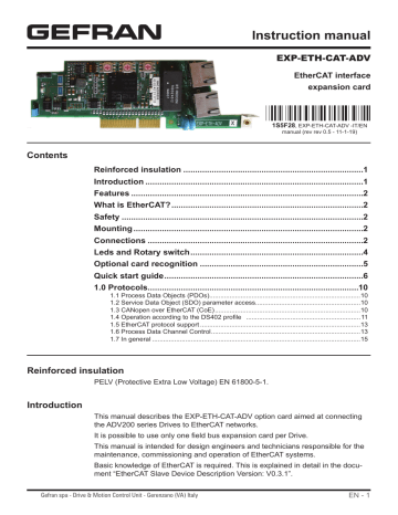 Gefran ADV200-E54 Field-oriented vector inverter User Manual | Manualzz