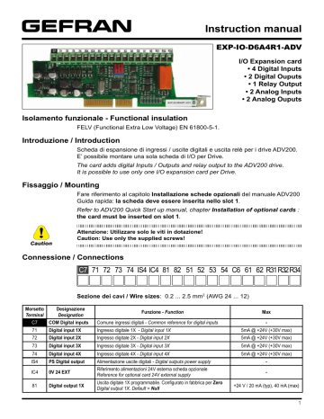gefran ADV200 LC Inverter Manuale utente | Manualzz
