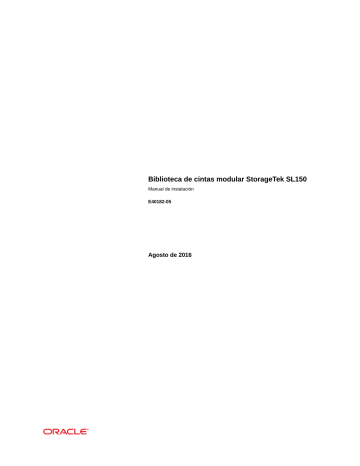 Oracle storagetek sl150 Installation manual | Manualzz