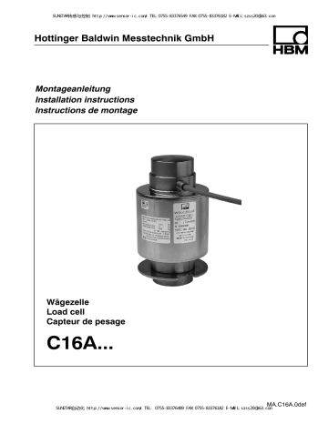 HBM C16A Series Installation Instructions Manual | Manualzz