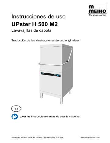 Meiko UPster H 500 M2 Instrucciones de operación | Manualzz