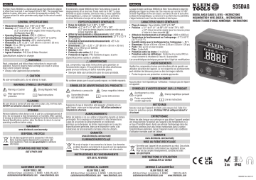 KLEIN TOOLS 935DAG Digital Angle Gauge and Level Instruction | Manualzz