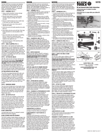 KLEIN TOOLS 53725 Armored and BX Cable Cutter Instruction | Manualzz