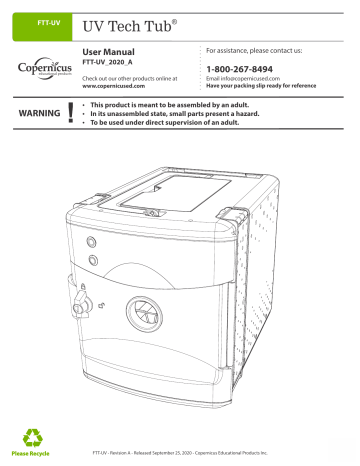 Copernicus UV Tech Tub User Manual | Manualzz
