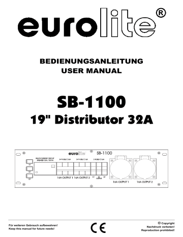 EuroLite SB-1100 Bedienungsanleitung | Manualzz