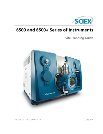 SCIEX 6500 series Site Planning Manual | Manualzz