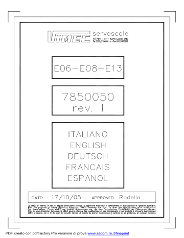 vimec E06, E08, E13 Schaltpläne | Manualzz