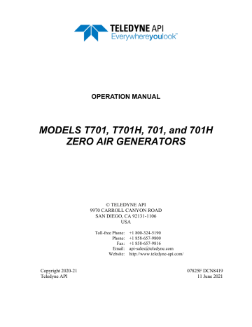 Teledyne API T701 Manual | Manualzz