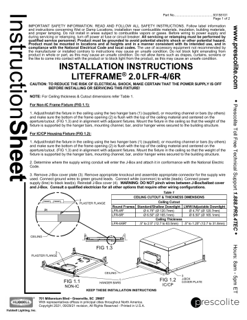 Prescolite LiteFrame 2.0 Optional Housing Installation Manual | Manualzz