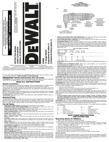 DeWalt DW898 Manual De Instrucciones | Manualzz