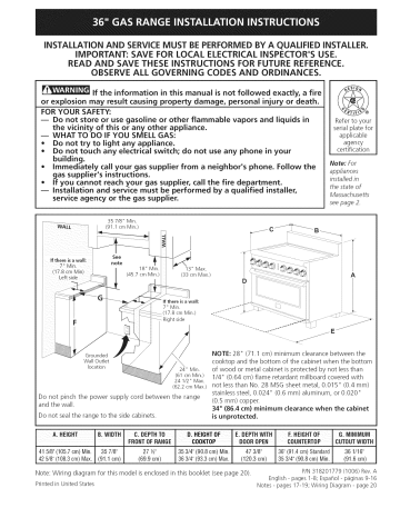 Electrolux E36GF76JPS1 Gas Range installation Guide | Manualzz
