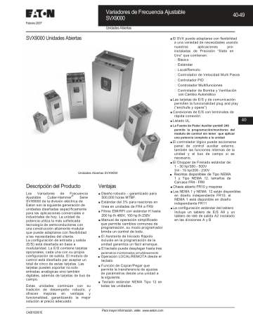 Manual de usuario Eaton SVX9000: Variador de frecuencia ajustable | Manualzz