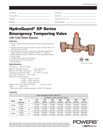 Powers HydroGuard ES150 ES150/ETV Series - HydroGuard XP Emergency ...