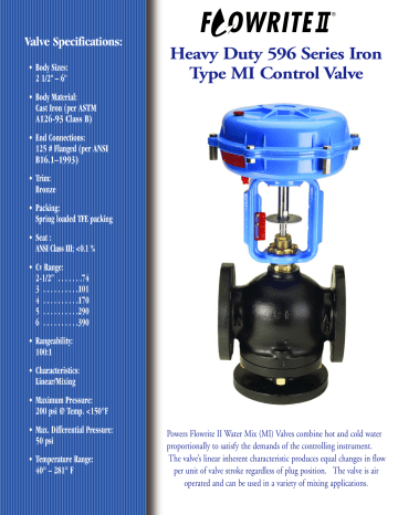 Powers Flowrite II 596 Flowrite II heavy duty control valves ...