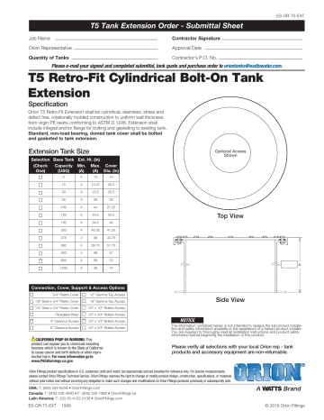 Orion T5 Cylindrical Tanks Chemical Neutralizing Tanks - T5 Cylindrical ...