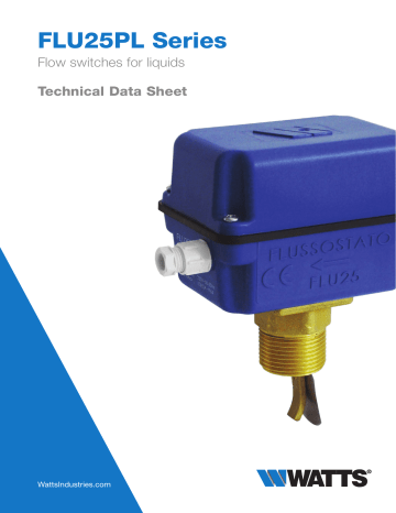 Watts FLU25 Flow Switch Technical Data Sheet | Manualzz