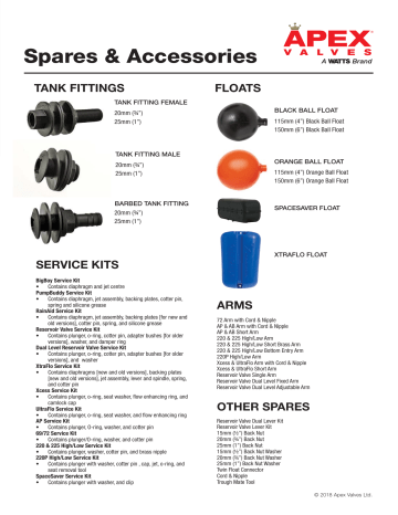APEX Reservoir Valve Specification | Manualzz