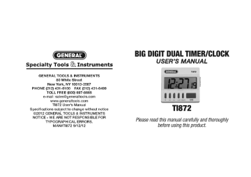 General tools TI872 User Manual | Manualzz