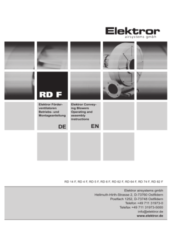 Elektror RD 5 F Operating And Assembly Instructions Manual | Manualzz