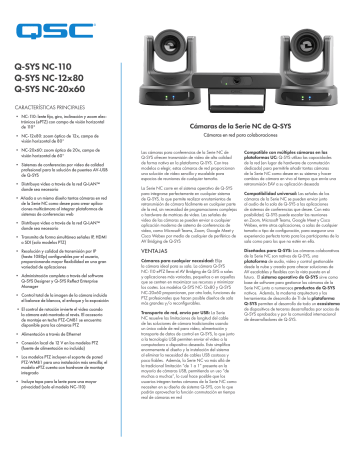 QSC NC Series Especificación | Manualzz