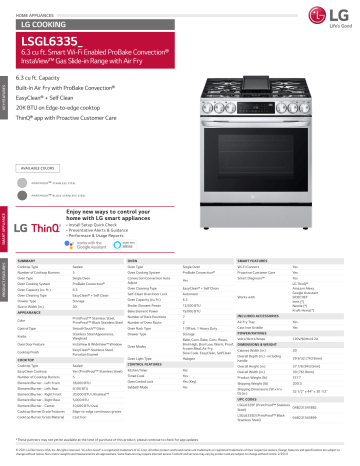 LG LSGL6335D InstaView Dimensions Guide | Manualzz