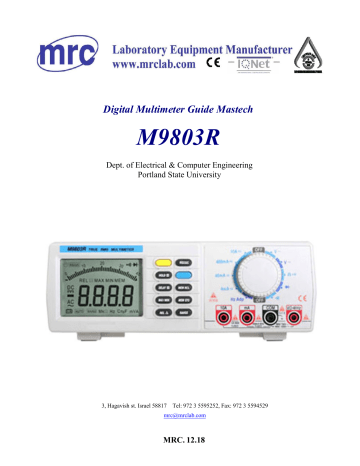 MRC M9803R_ Bench model multimeter Manual | Manualzz