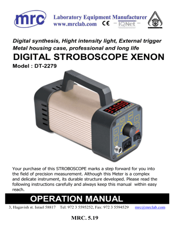 MRC DT-2279 DIGITAL STROBOSCOPE XENON Operation Manual | Manualzz