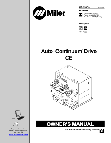 Miller AUTO-CONTINUUM DRIVE Owner’s Manual | Manualzz