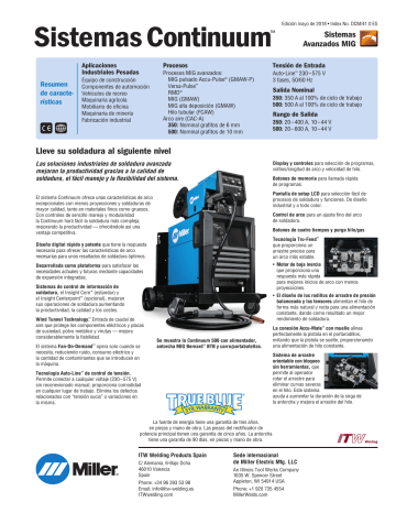 Miller Continuum™ 350 Especificación | Manualzz