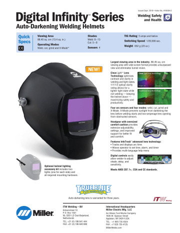 Miller Digital Infinity™, Black Ops™ Spec Sheet | Manualzz