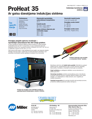 Miller ProHeat™ 35 Air-Cooled Blankets specifikācija | Manualzz