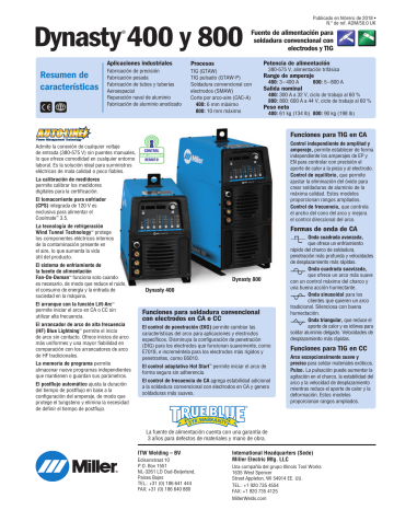 Miller Dynasty® 400 Especificación | Manualzz