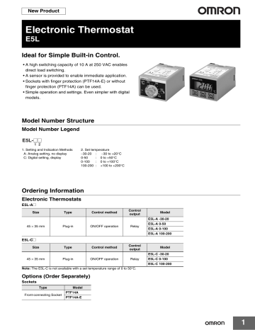 Omron E5L Series, E5L-A Series, E5L-C Series Manual | Manualzz