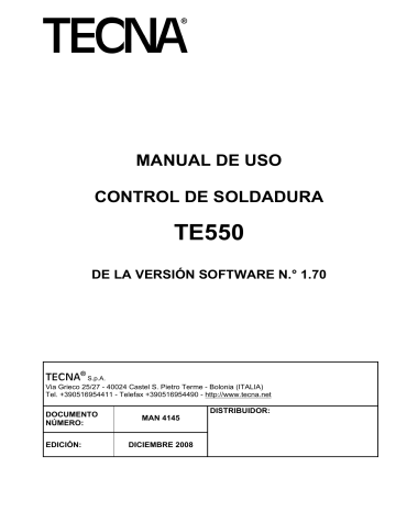 TECNA TE550 Manual de usuario | Manualzz