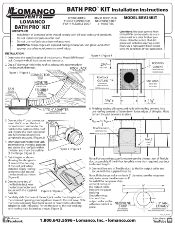 Lomanco Bath Pro BRV34KIT Installation Instructions | Manualzz