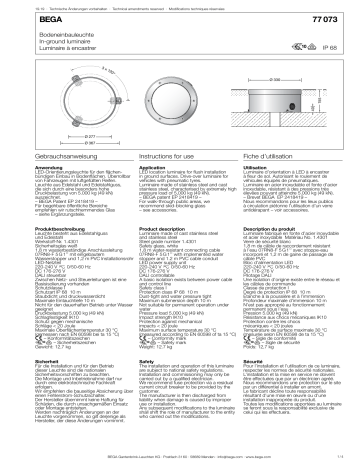 BEGA 77 073 Series Instructions For Use | Manualzz