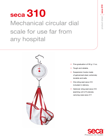 seca 310 Mechanical circular dial scale Product sheet | Manualzz