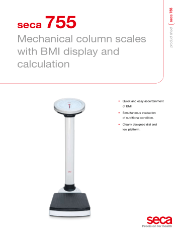 seca 755 Mechanical column scale Product sheet | Manualzz
