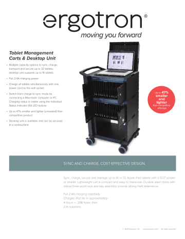 Ergotron DM48-1024-6 Tablet Management Cart 48 Product sheet | Manualzz