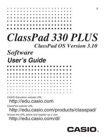 CASIO ClassPad 330 PLUS User's Guide | Manualzz