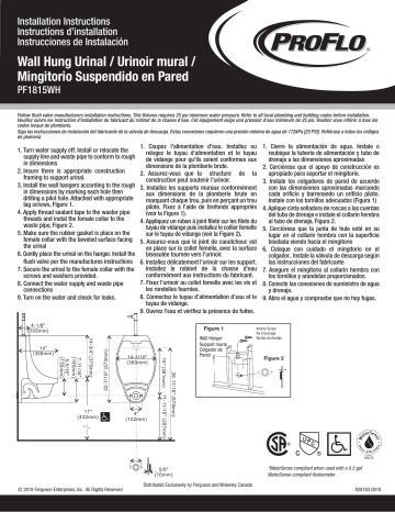PROFLO PF1815WH 1800 Series 1 gpf 1/4 Stall Siphon Jet Urinal ...