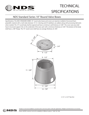 NDS 111BCS 10 in. Valve Box Specification | Manualzz